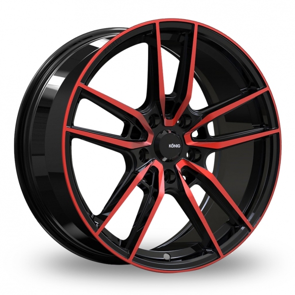 Konig Myth Gloss Black W/ Red Tinted Clearcoat 18" Alloy Wheels - Wheelbase