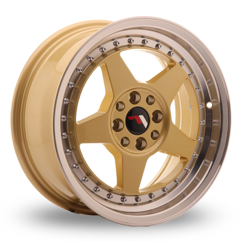 Japan Racing JR6 (8x16) Gold Machined Lip 16" Alloy Wheels - Wheelbase