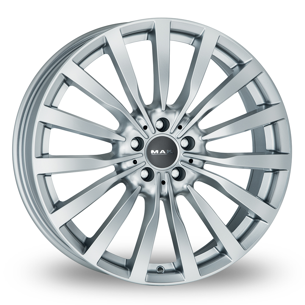 Buy 20" Wider Rear MAK Krone Silver Alloy Wheels - Wheelbase