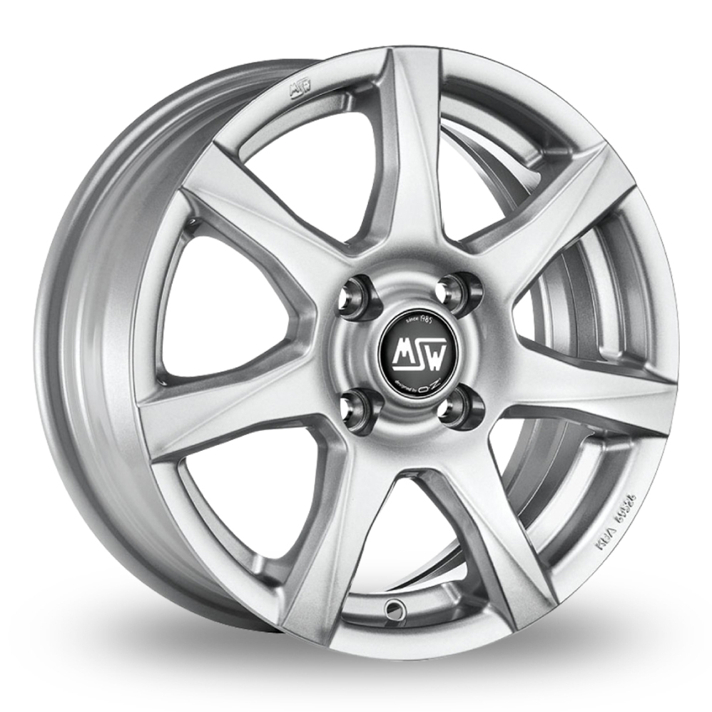 MSW (by OZ) 77 Silver 15" Alloy Wheels - Wheelbase