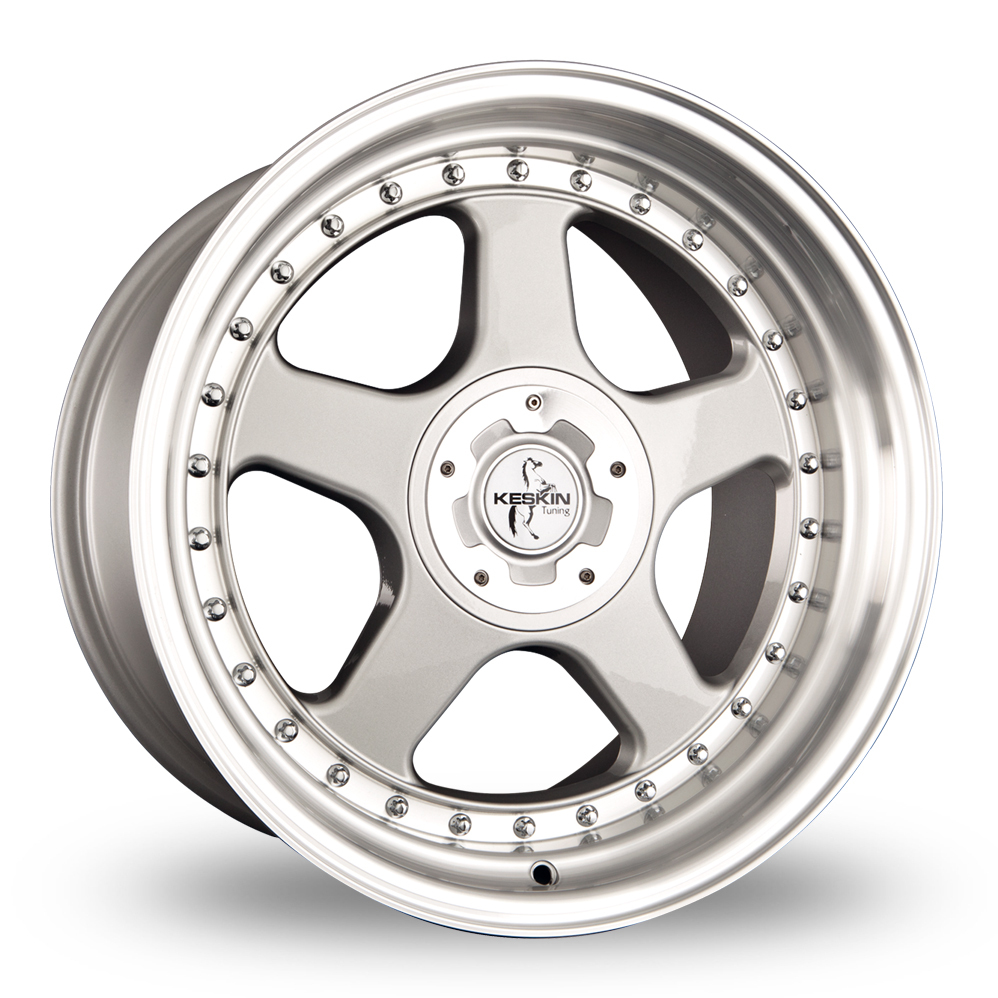 Keskin Tuning KT1 Silver Polished Lip 17" Wider Rear Alloy Wheels ...