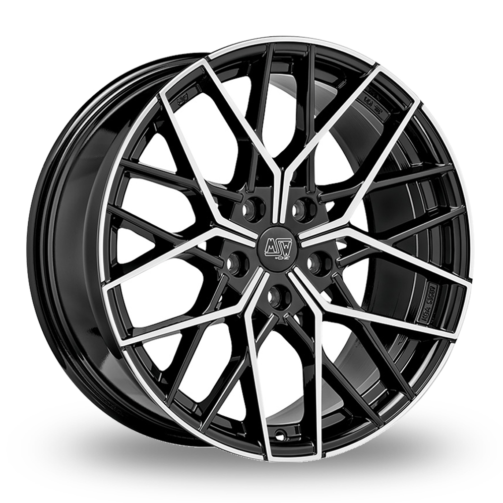 MSW (by OZ) 74 Gloss Black Polished 19" Wider Rear Alloy Wheels - Wheelbase