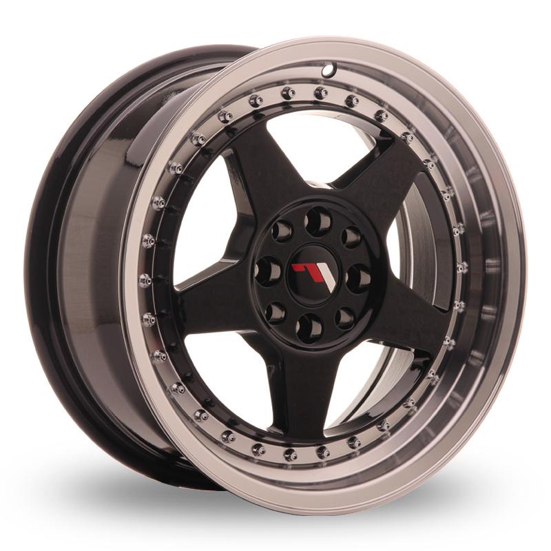 Japan Racing JR6 (7x15) (Special Offer) Gloss Black Machined Lip 15 ...