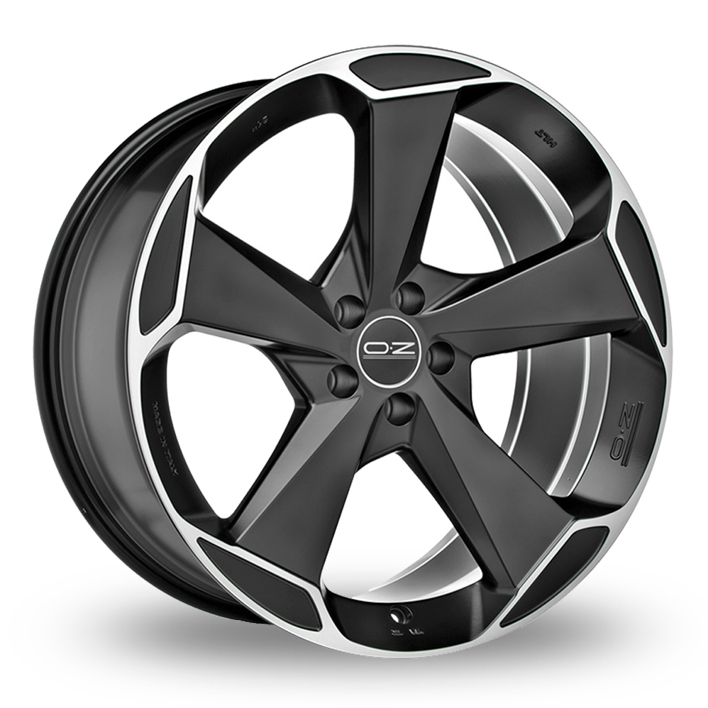 Buy 21" Wider Rear OZ Racing Aspen HLT Black Polished Alloy Wheels ...