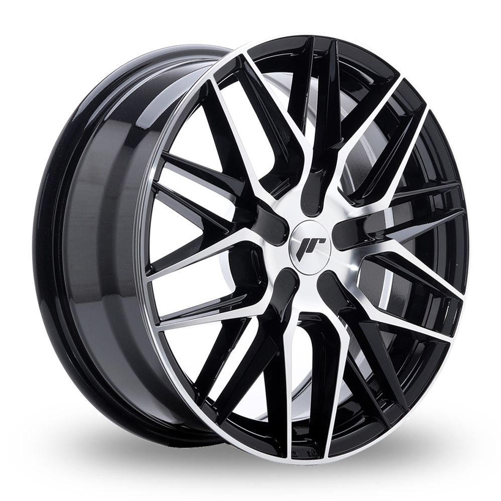 Japan Racing JR28 (7x17) (Custom Fitment) Black Machined Lip 17" Alloy ...