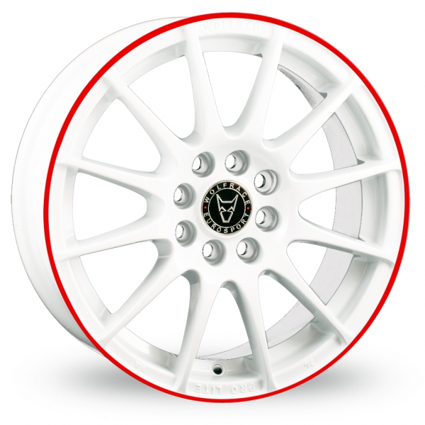 Wolfrace Pro-Lite White Red 17" Alloy Wheels - Wheelbase