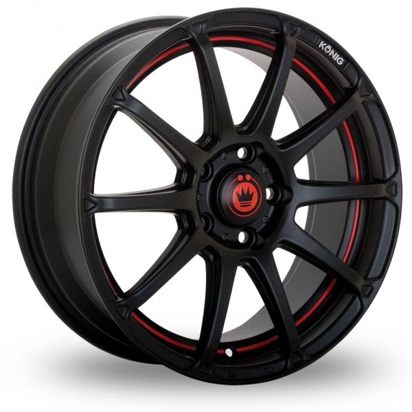 Konig Bump Black Red 16" Alloy Wheels - Wheelbase