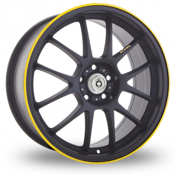 Konig Daylite Black Yellow 16" Alloy Wheels - Wheelbase